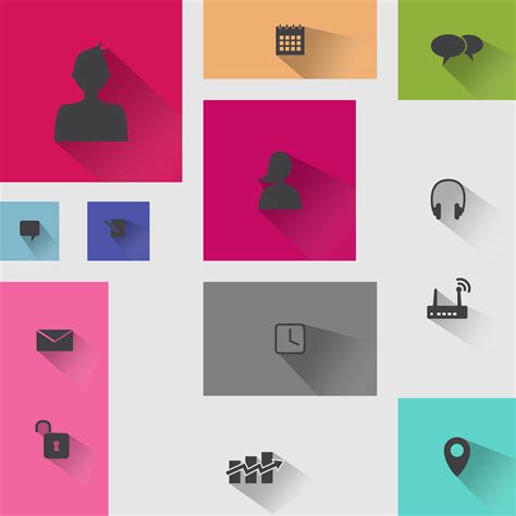 Set Of Web Icons In Modern Flat Design Vector Art At Vecteezy