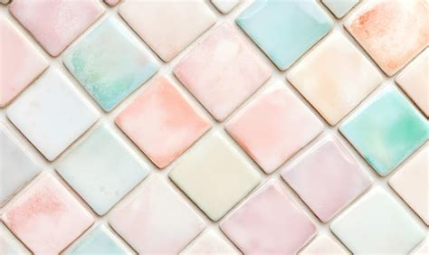 Cute Pastel Colored Glass Tile Pattern Premium Ai Generated Image