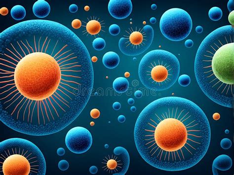 Vibrant And Detailed View Of Microorganisms For Biology And Health