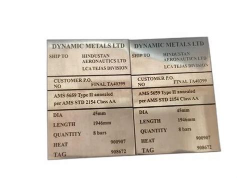Stainless Steel Industrial Label At Rs 14piece In Mumbai Id 25611139948