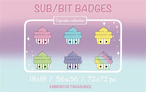 Twitch Sub Badges Bit Badges Cupcake Collection Etsy