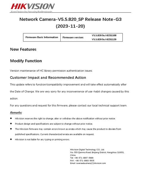 Releasenote Network Camera V55820 Release Note G6 Pdf Computing