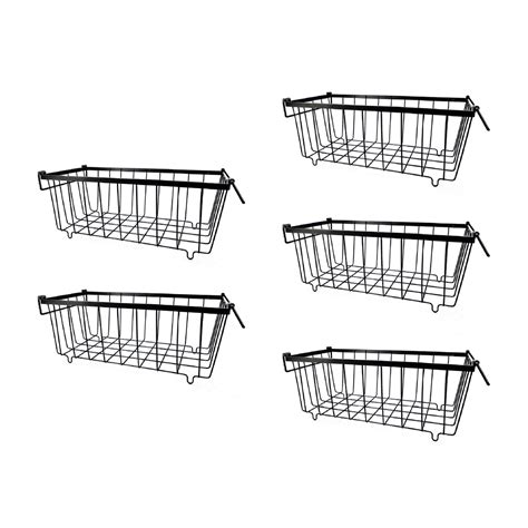 Set Of 5 Stackable Bins Freezer Organizers Freezer Storage Solution Metal Texture Freezer