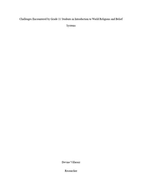 Research Chapter 1 Introduction Pdf Teachers Faith