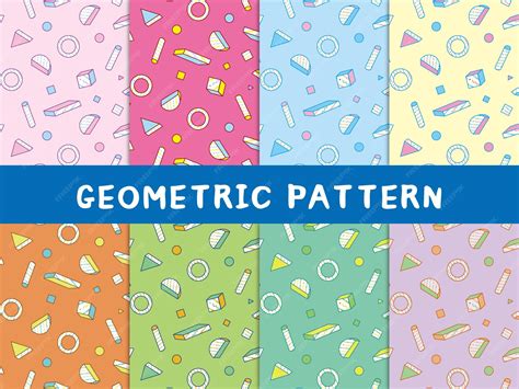 Premium Vector Set Of Seamless Geometric Patterns In Cute Style