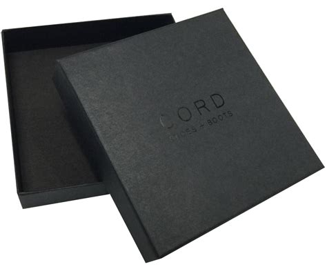 Black Logo Embossed Cardboard Box Covered With Quality Art Paper