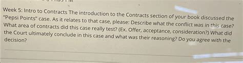 Solved Week 5 Intro To Contracts The Introduction To The