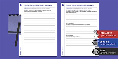 Conclusion Worksheet Science Practical Worksheet Beyond