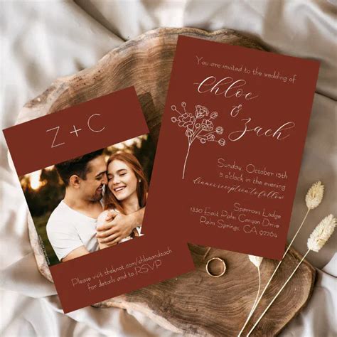 Wine Colored Fall Wedding Invitation Zazzle