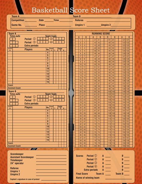 Score Big With These Free Printable Basketball Score Sheets Print 1 Free Print 1000s Of