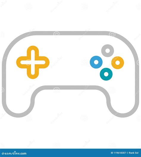 gamepad isolated line with color vector icon editable stock vector