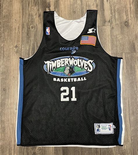 Vintage Minnesota Timberwolves Jersey Kevin Garnett 21 Starter Nba