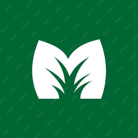 Premium Vector Initial Letter M Logo Grass Vector Element