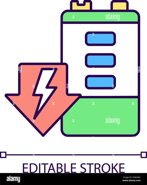 Battery Discharging Rgb Color Icon Stock Vector Image And Art Alamy