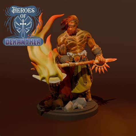 3d Printable Fire Barbarian By Tenda Orc Studio
