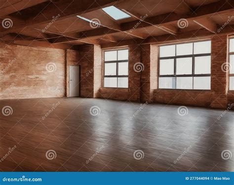 Empty Warehouse Wall Or Commercial Area Industrial Background Stock