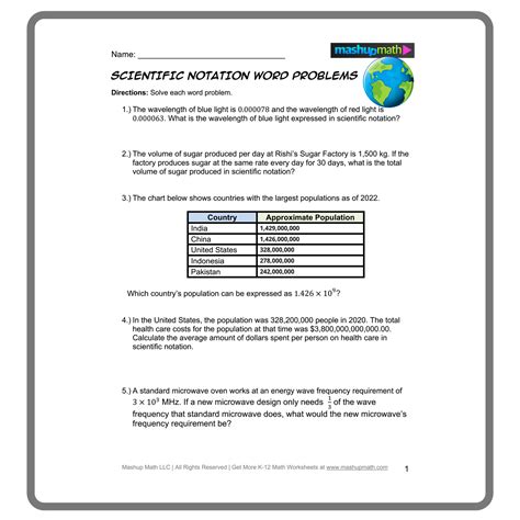 Free Scientific Notation Worksheet Library — Mashup Math