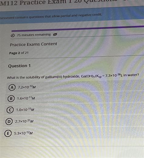 Solved Question 1what Is The Solubility Of Gallium Iii