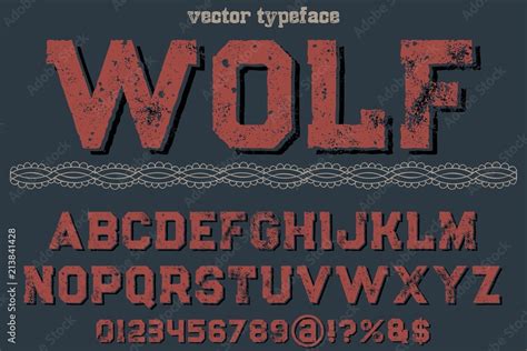 Vintage Font Typeface Handcrafted Vector Named Gray Wolf Vintage Font