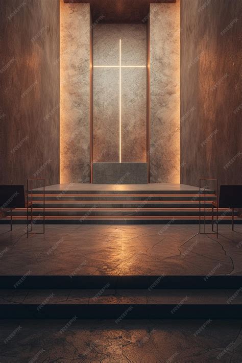 A Minimalist Depiction Of The Steps Leading To The Altar Premium Ai