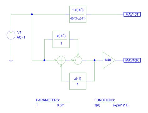 Pspice Schematic For Ac Line Interference Averager Comb Filter