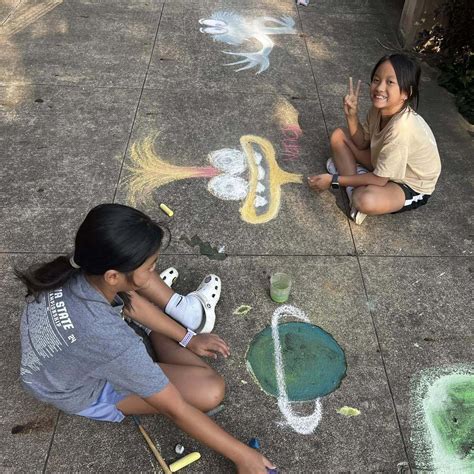 Young Artists Class Sidewalk Chalk Art Day Fairfield Art Association