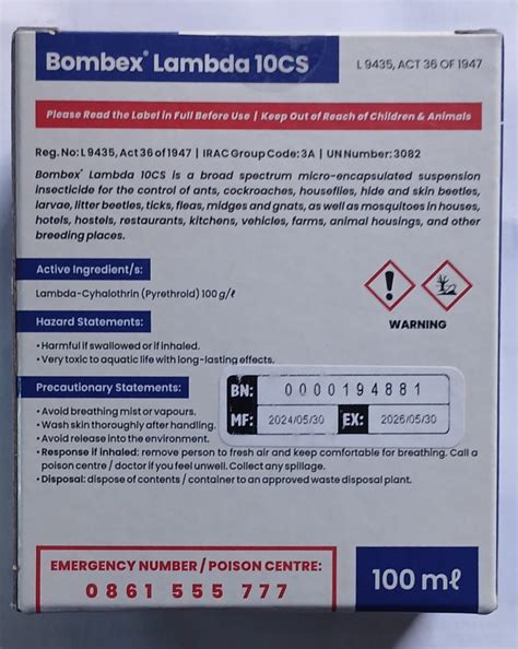 Bombex 10cs Concentrate Shaun Products Pty Ltd