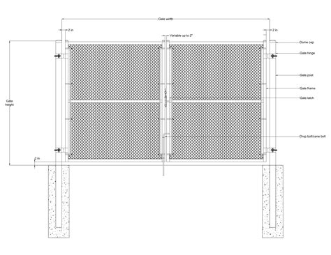 Commercial Or Industrial Chain Link Double Swing Gates With Slats
