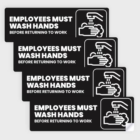 Fuel Stickers Employees Must Wash Hands Sign Sticker For Foodservice