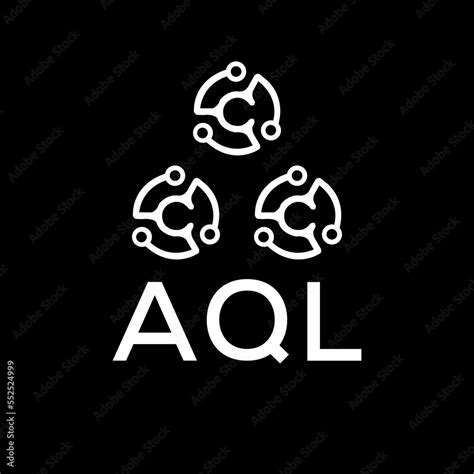 Aql Letter Logo Aql Best Black Background Vector Image Aql Monogram
