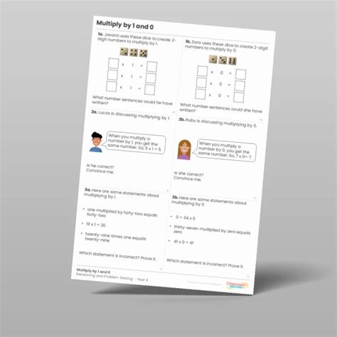 Year 4 Multiply By 1 And 0 Reasoning And Problem Solving 2 Resource Classroom Secrets