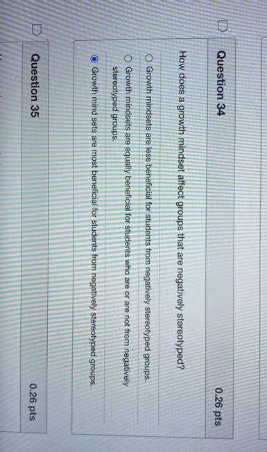 Solved Question 34026 ﻿ptshow Does A Growth Mindset Affect