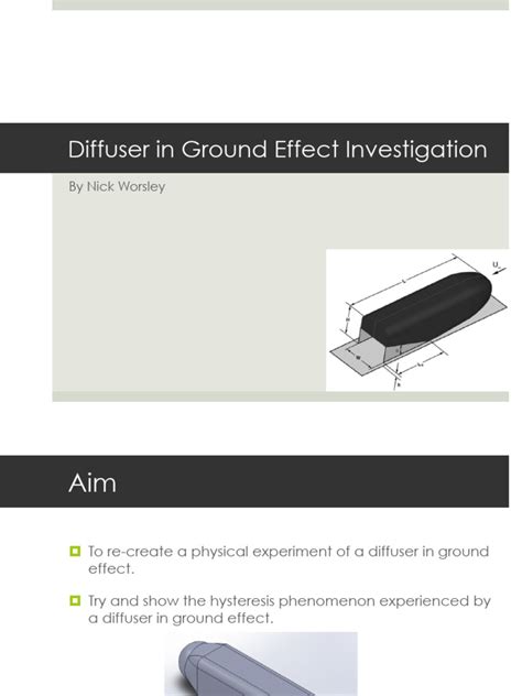 Diffuser In Ground Effect Investigation Pdf