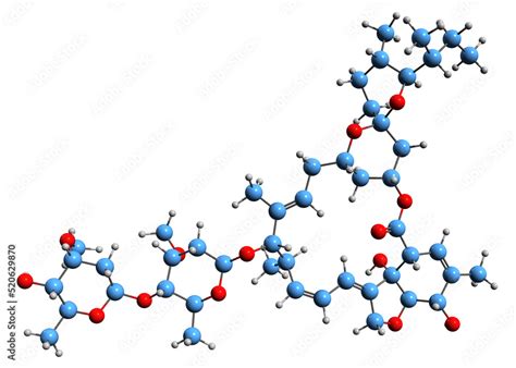 3d Image Of Ivermectin Skeletal Formula Molecular Chemical Structure