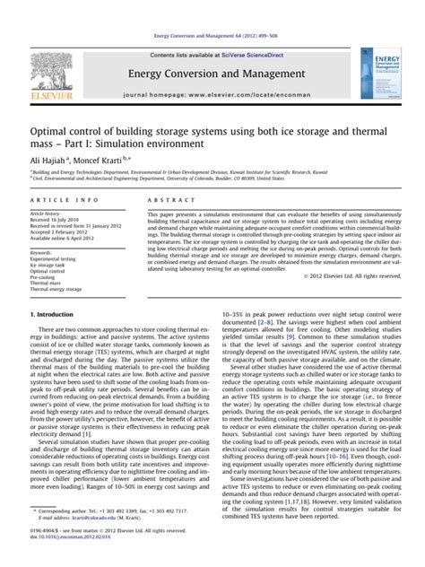 Control Of Building Storage Systems Using Both Ice Storage And Thermal