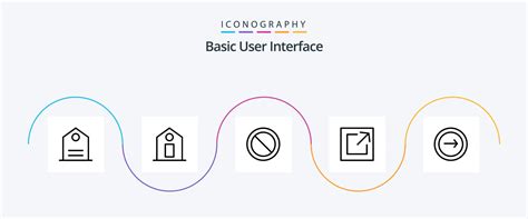 Basic Line 5 Icon Pack Including Navigation Interface Basic Share