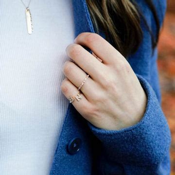 14k Gold Diamond Initial Rings Dana Rebecca Designs