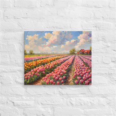Tulip Farm Printing Canvas Wallart Tulip Field Printing Canvas Wallart