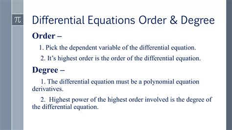 Differential Equation And Its Order And Degree Pptx Physics Science