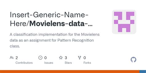 Github Insert Generic Name Heremovielens Data Classification A