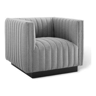 Perception Tufted Upholstered Fabric Armchair Transitional Armchairs And Accent Chairs By