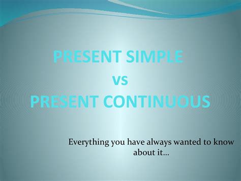 Present Simple Vs Present Continuous Artofit