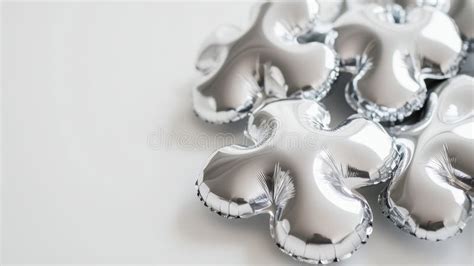 Cluster Of Silver Metallic Balloon Flowers On Light Background Stock Illustration Illustration