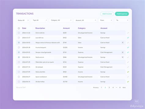 Transactions Ui Design Software Ui Design Inspiration