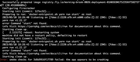 Error Command Start Not Found Build Debugging