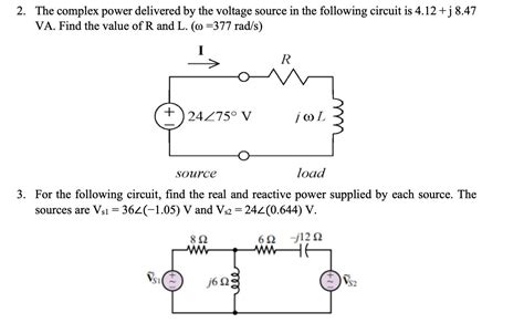 Solved 2 The Complex Power Delivered By The Voltage Source