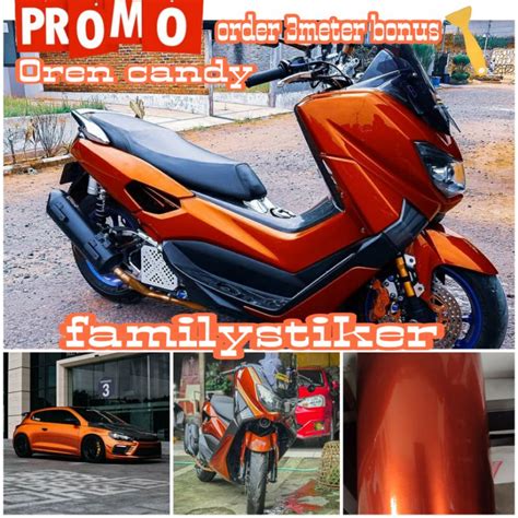 Jual Stiker Skotlet Oren Candy Sekotlet Motor Metalik Candy Sticker Scotlet Metalik Candy