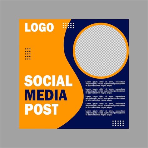 Premium Vector Blue And Orange Social Media Post Template Design For