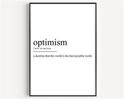 Optimism Definition Print Magic Posters
