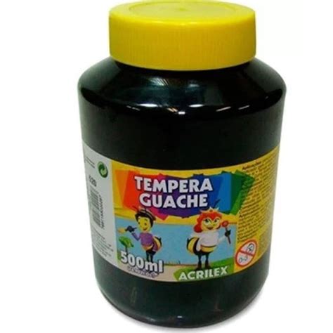 Tinta Guache Preto 500 Ml Acrilex Shopee Brasil